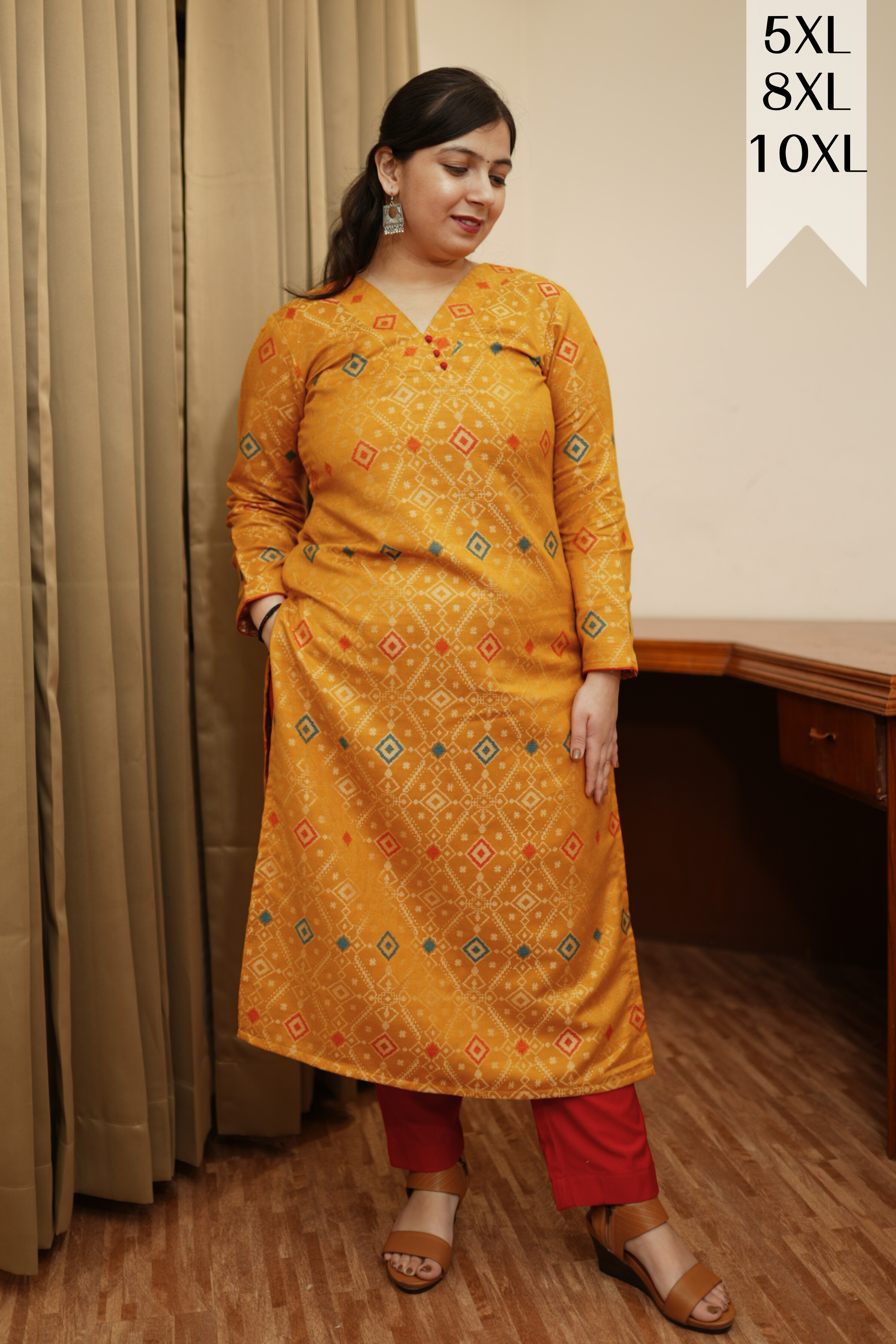 Buy Plus Size Amber Magic Woven Pashmina Kurta | Apella - The XS to ...