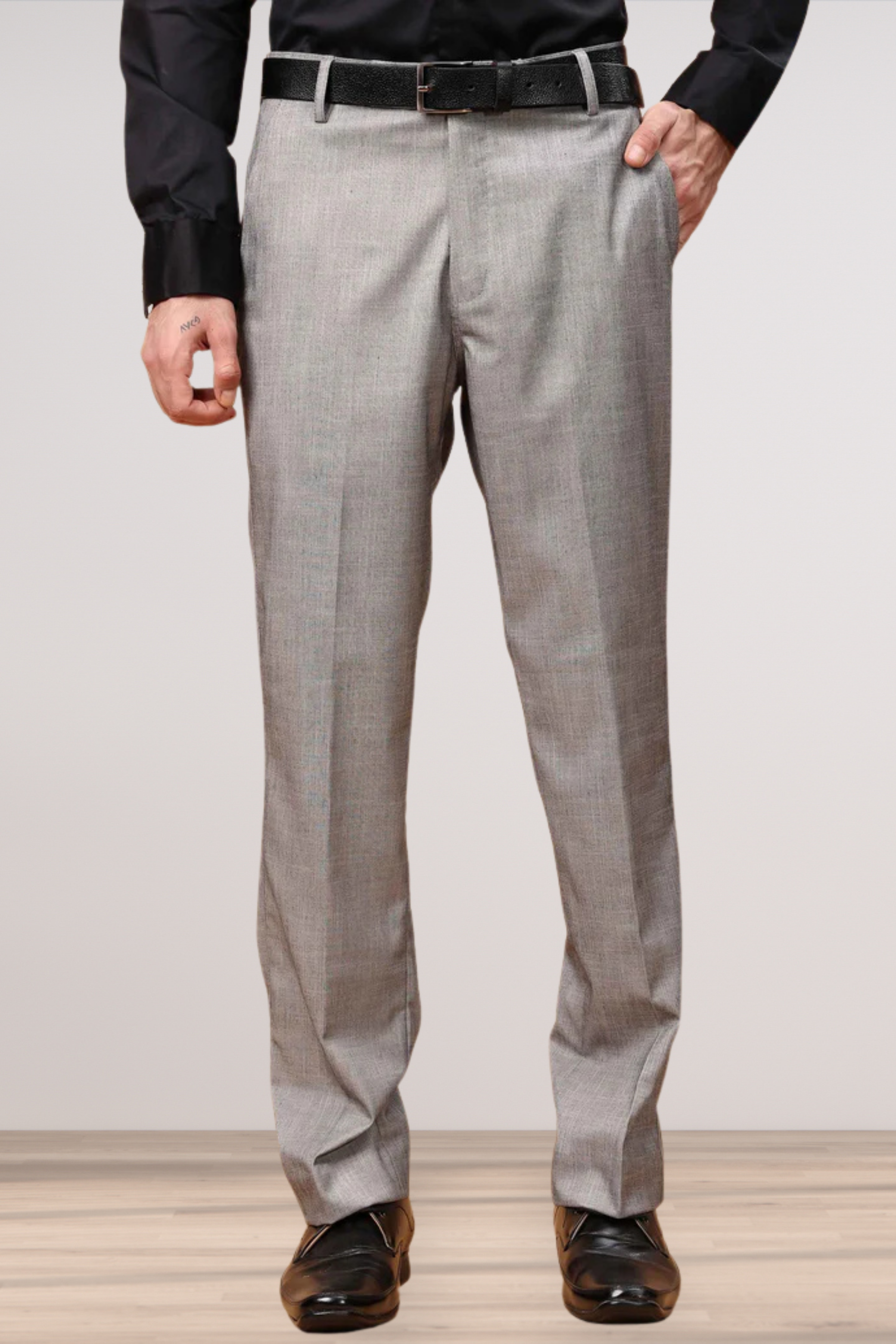 Buy Plus Size Slate Grey Linen Formal Trousers | Apella - The XS to ...