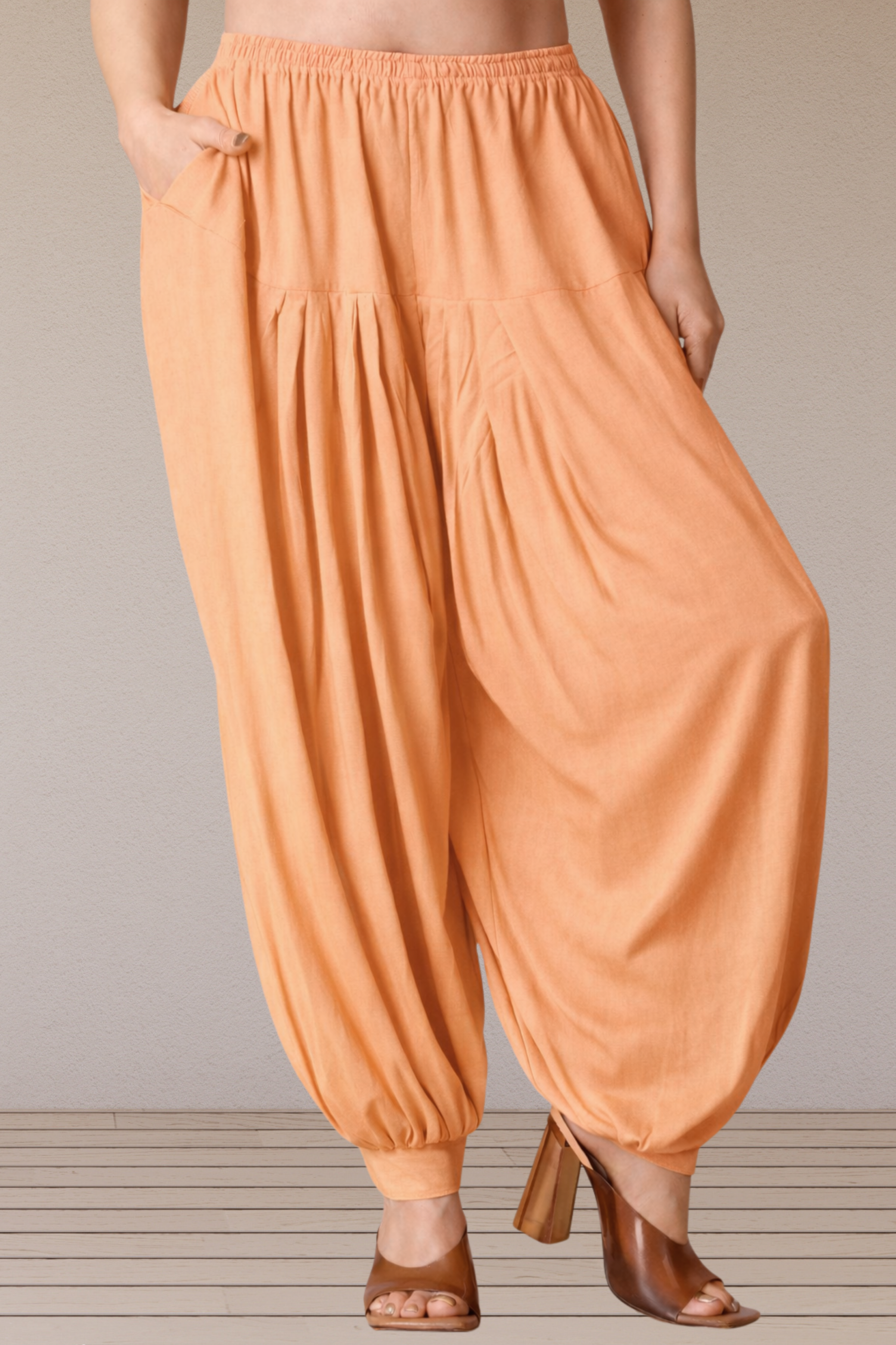 Buy Plus Size Apricot Rayon Afghani Salwar | Apella - The XS to 10XL Store