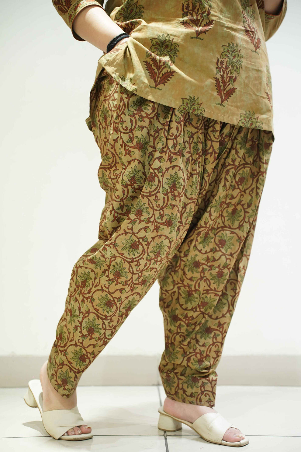 Henna Block Printed Cotton Salwar - Apella