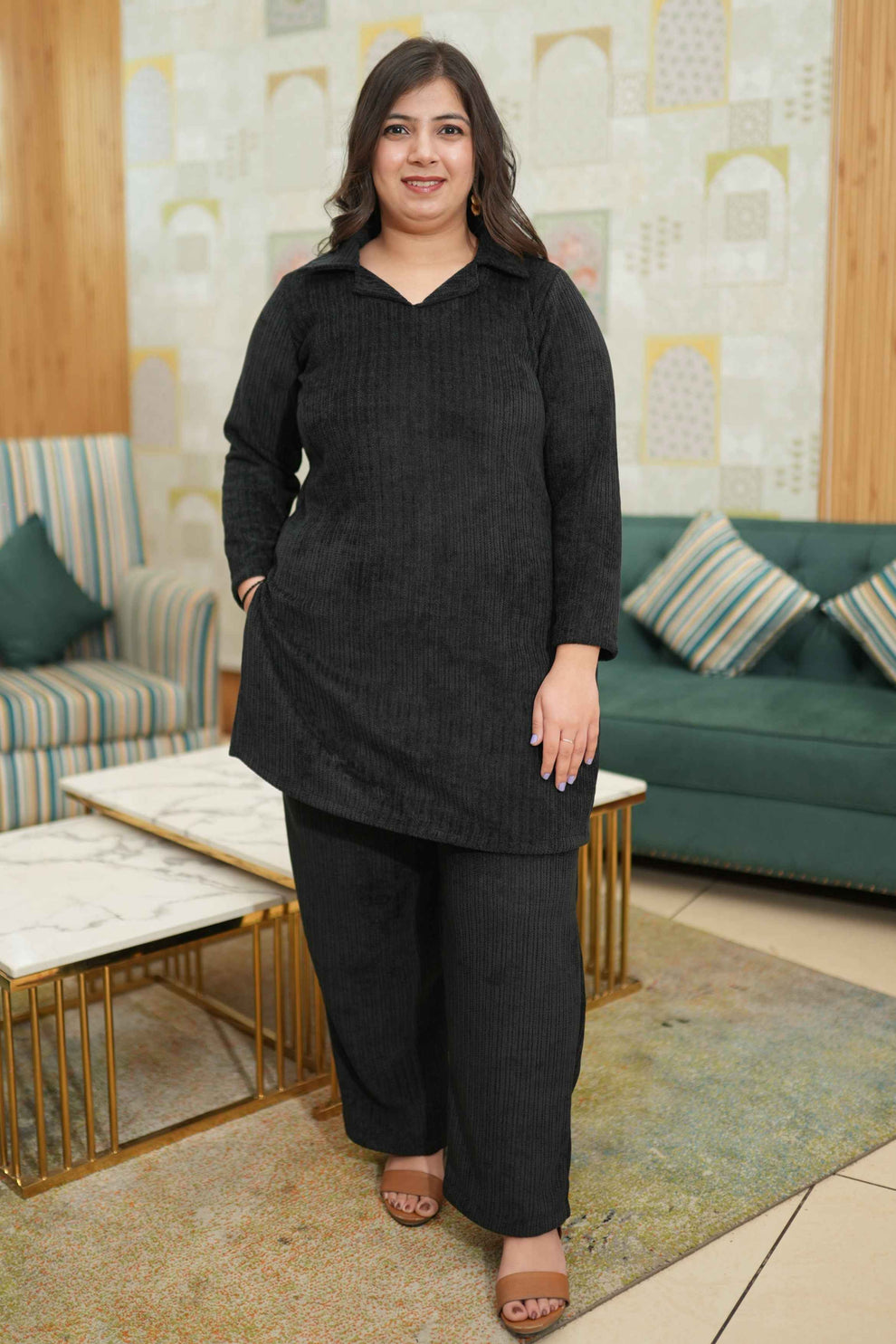 Buy Plus Size Midnight Allure Knitted Co-ord Set | Apella - The XS to ...