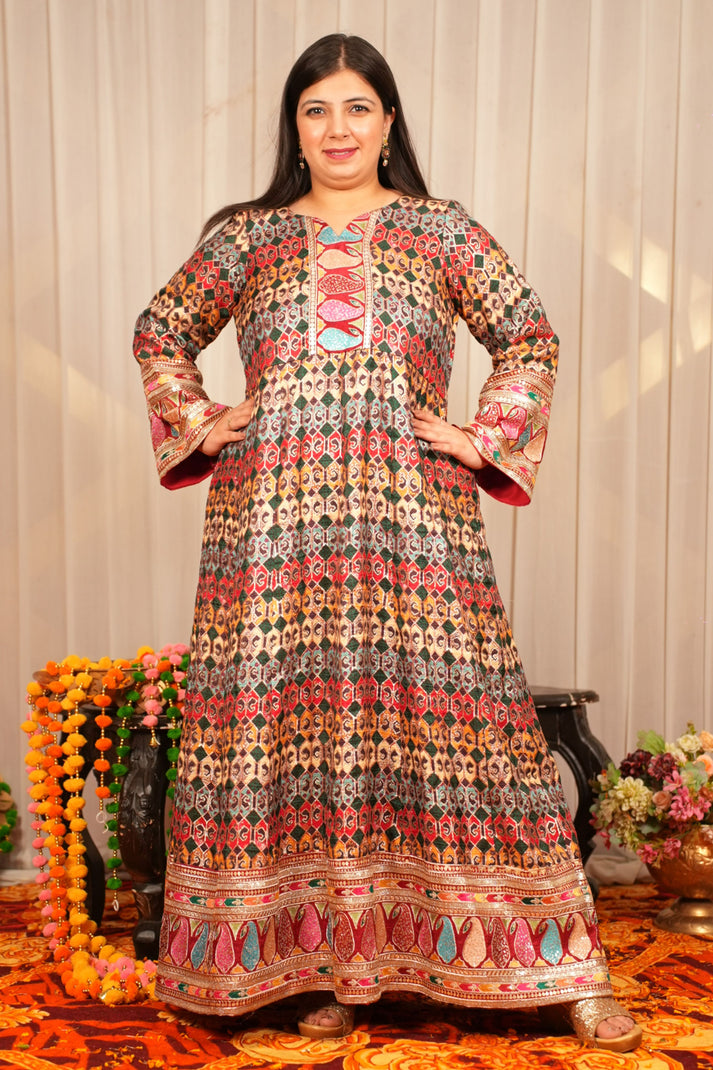 Mehfil-e-Maroon Fancy Fusion Dress - Apella
