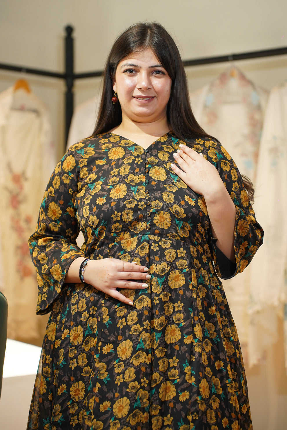 Buy Plus Size Noor-e-Amber Floral Anarkali Set | Apella - The XS to ...