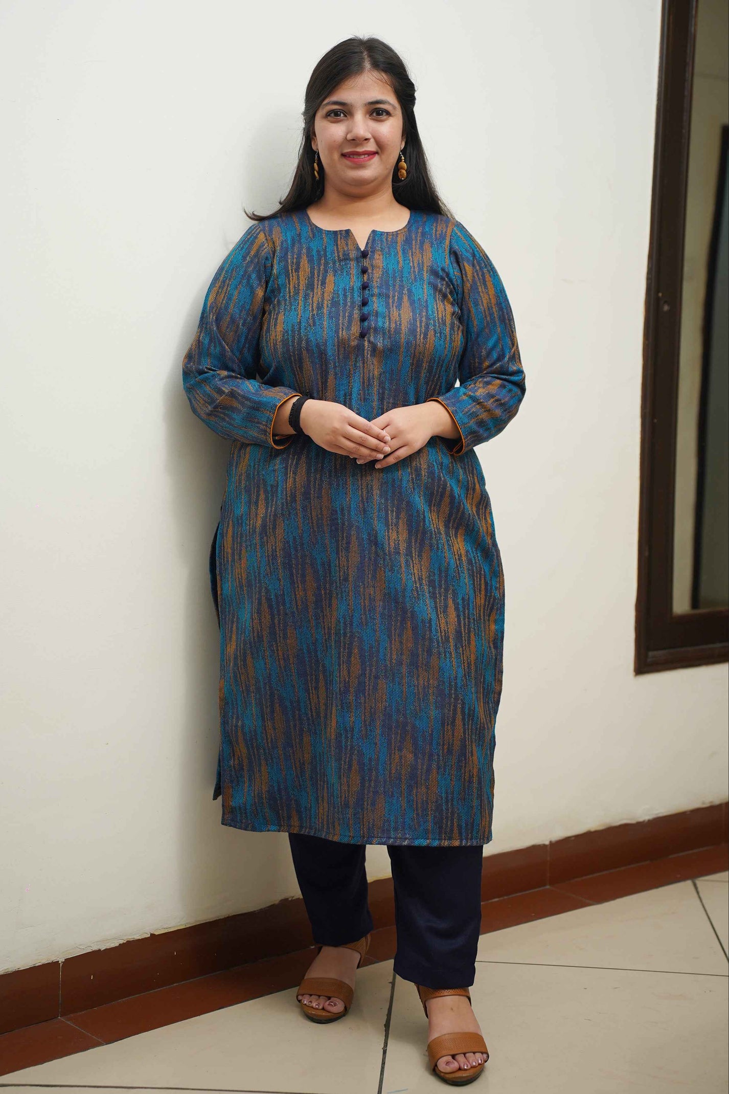 Buy Plus Size Midnight Weave Woollen Kurta Set | Apella - The XS to ...