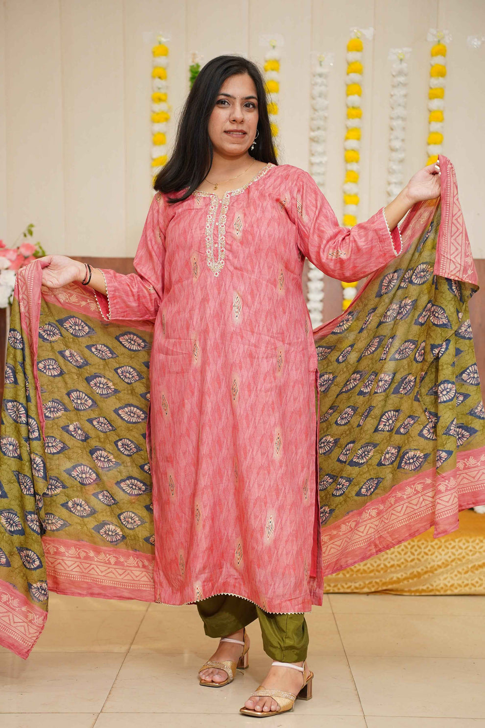 Buy Plus Size Pink Henna Muslin Suit Set | Apella - The XS to 10XL Store