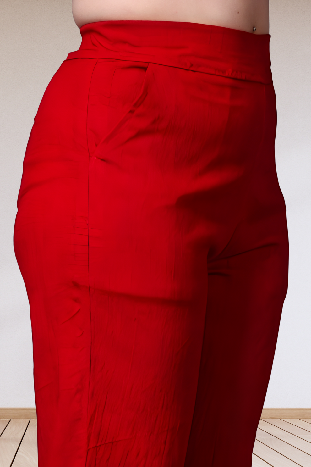 Buy Plus Size Red Lycra Slub Pants | Apella - The XS to 10XL Store