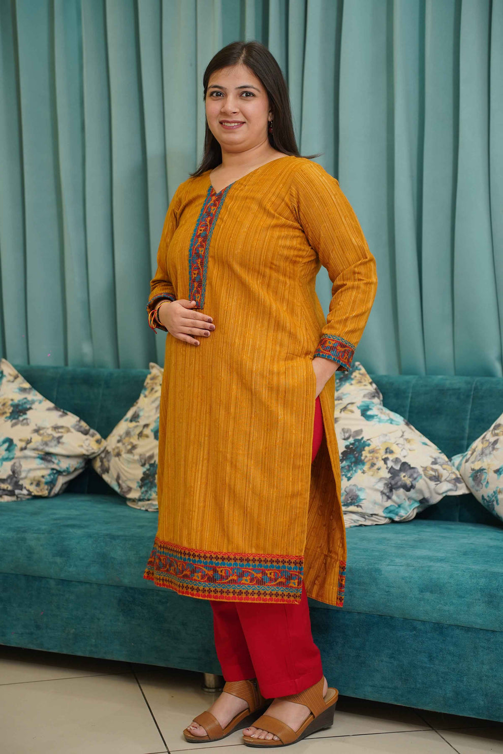 Buy Plus Size Sunlit Blaze Woollen Kurta Set | Apella - The XS to 10XL ...